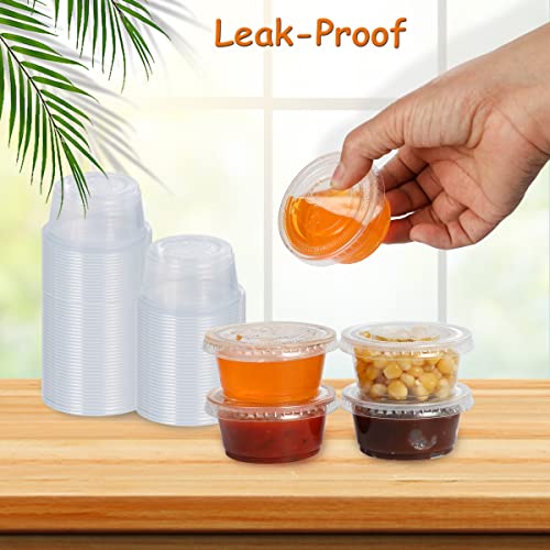 BHYTAKI Jello Short Cups, 200 Sets - 2 oz Disposable Plastic Portion ...