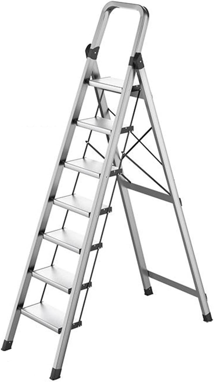 Amazon.com: 7-Step Aluminum Alloy Ladder Folding Ladder with Handrail ...