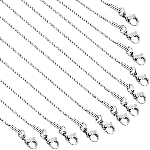 Stainless Steel Chain Bulk: LUCKYPADS Silver Chain Necklace Pack 1.5 mm ...