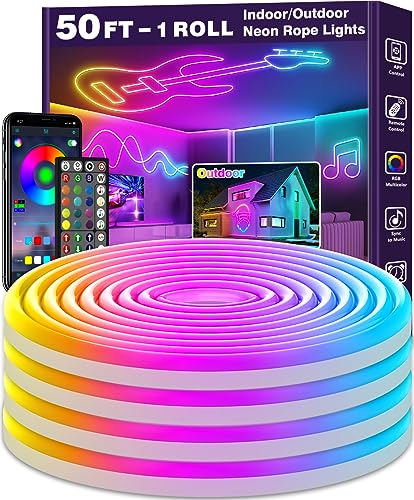 LETIANPAI 50Ft Led Neon Rope Lights,Flexible Led Rope Lights,Multiple ...