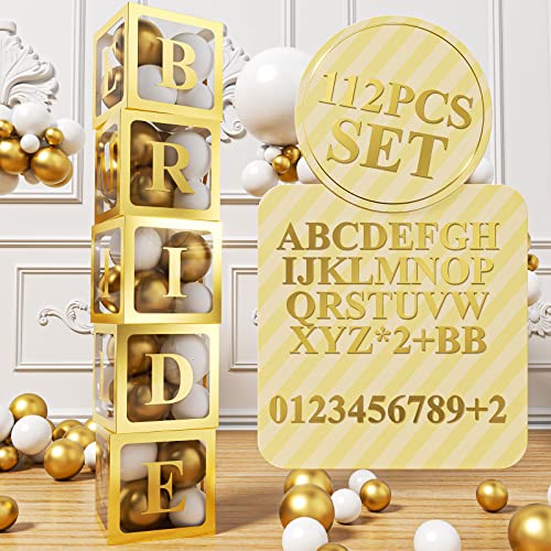 Tcwlyfc Gold Balloon Boxes with Letters - Letter Blocks Boxes with 65 ...