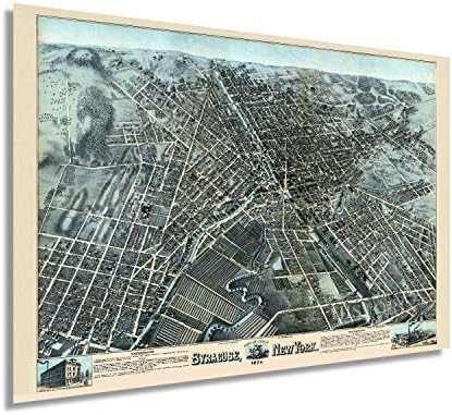 Amazon.com: HISTORIX Vintage 1874 Syracuse New York Map Wall Art ...