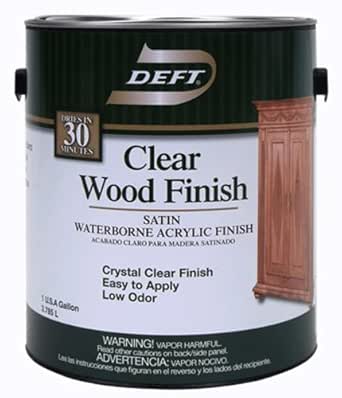 Deft 10901 Satin Water Wood Finish - One Gallon - Household Wood Stains ...