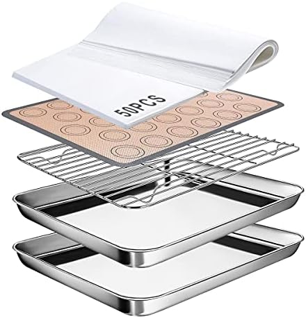 Baking Sheet, Skoche 55 Pcs 16 inch Baking Sheet Set with Stainless ...