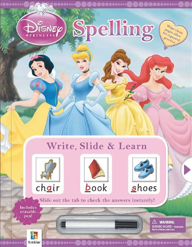 Buy Spelling (Disney Princess: Disney Write, Slide and Learn) Book ...