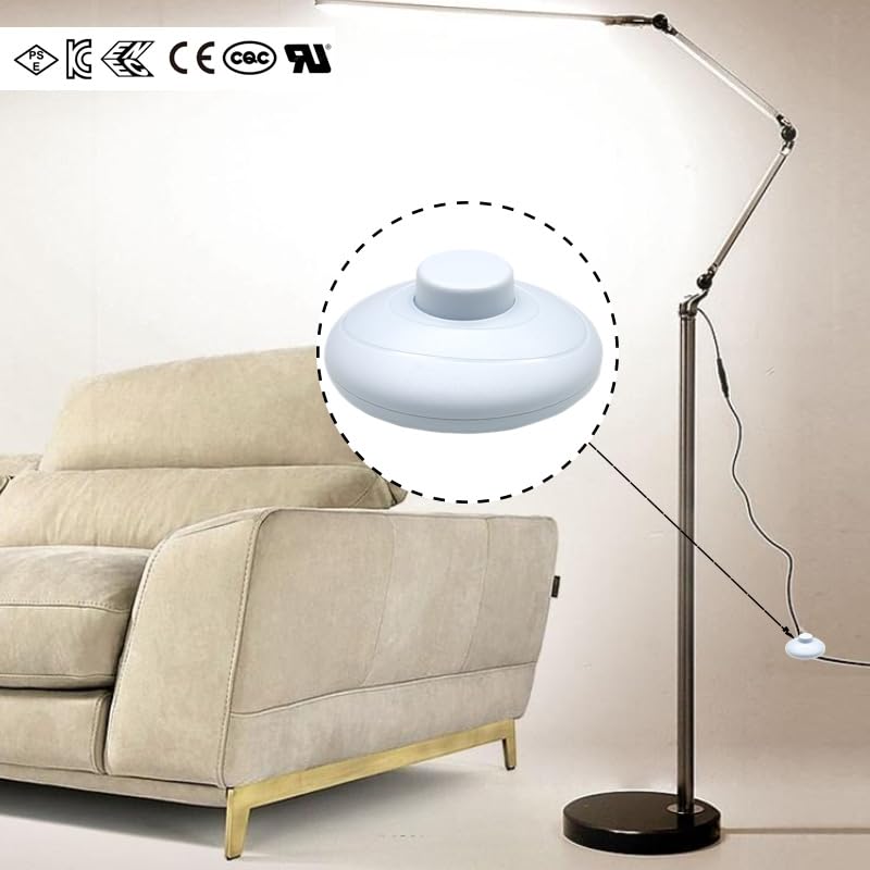 Snapklik.com : Floor Foot Switch Inline Pedal Lamp Switch, Black, Push ...