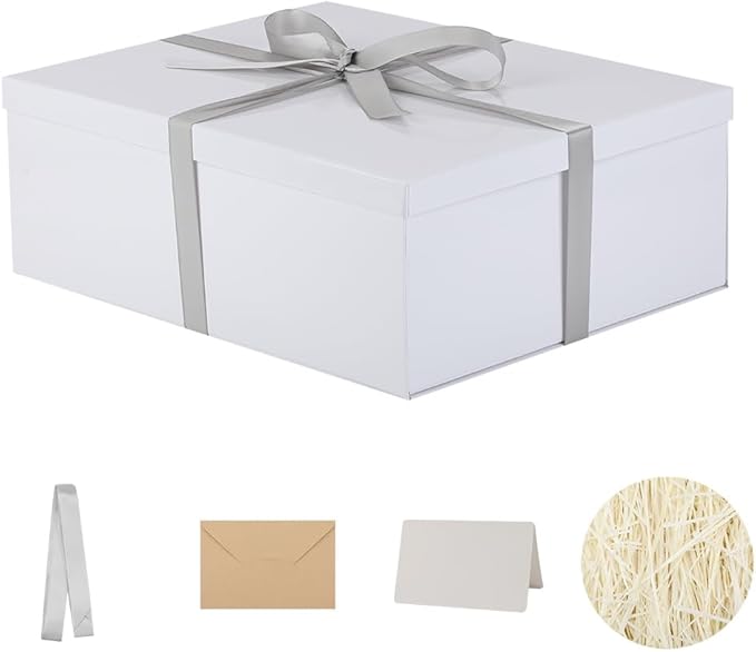 Amazon.com: Extra Large Gift Box with Lid 17x13x6 Inches, White Gift ...