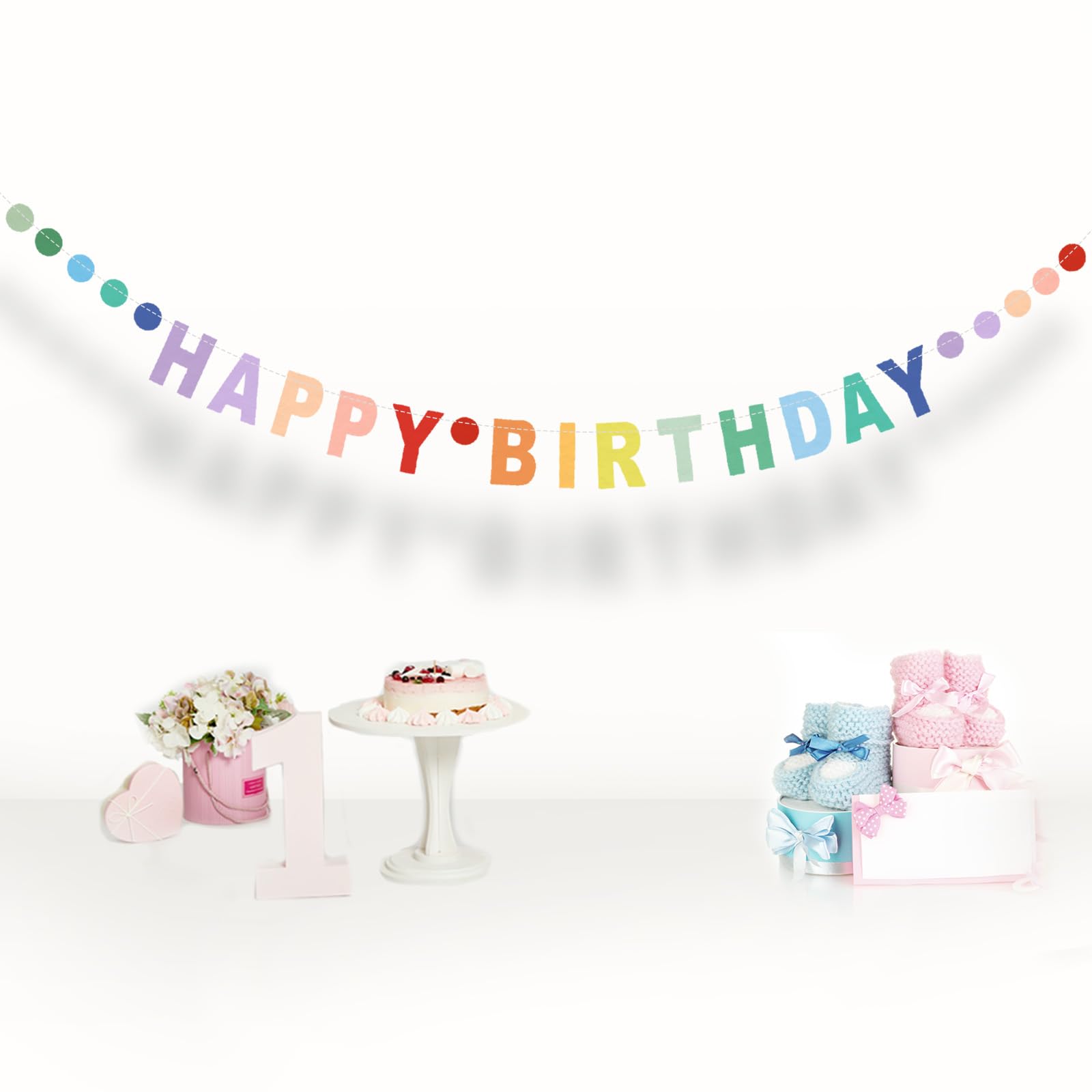 Amazon.com: Happy Birthday Banner,Pre-Strung Colorful Cardboard ...