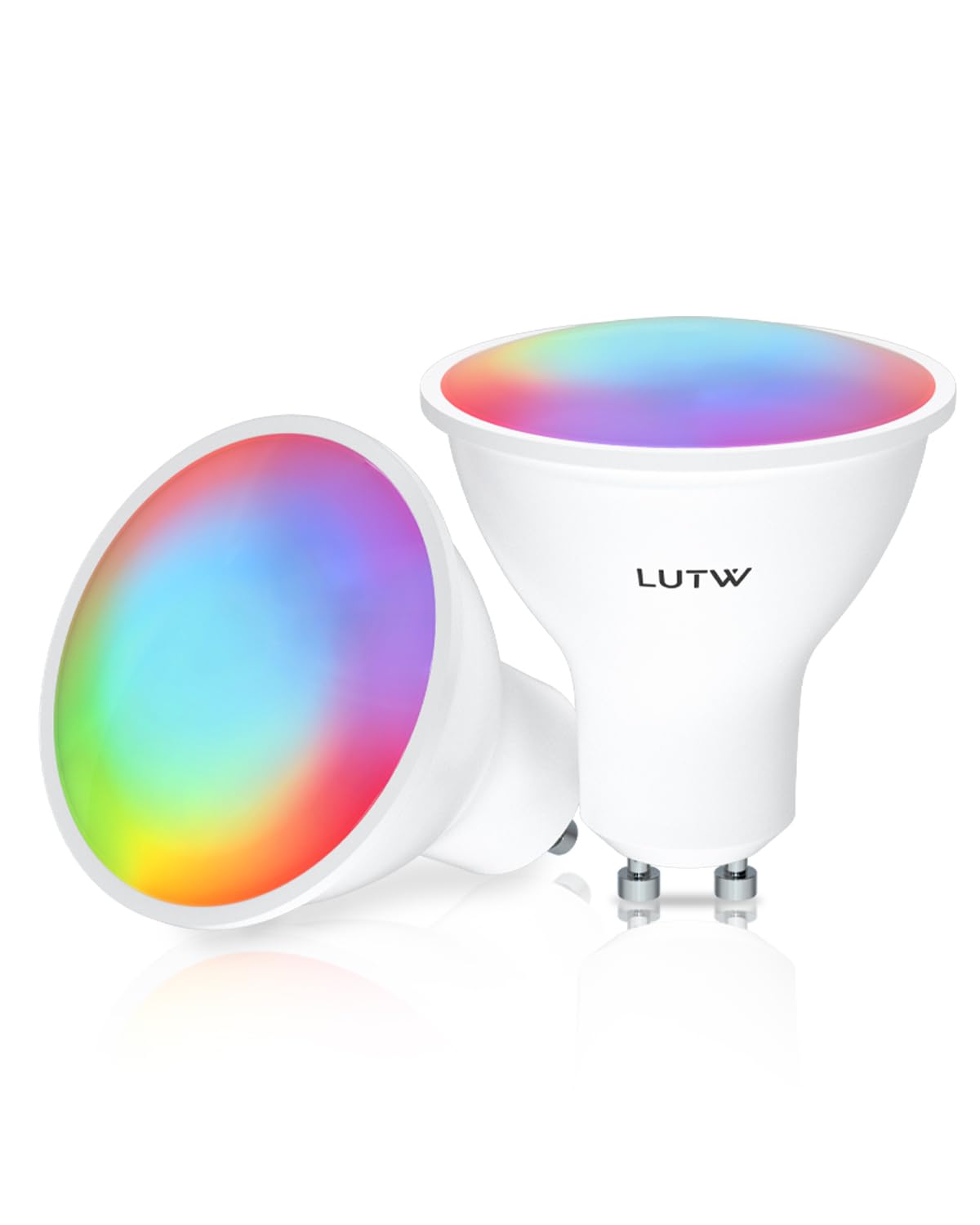 LUTW GU10 Smart Bulb, RGBCW Colour Changing Alexa Light Bulbs GU10, 2 ...