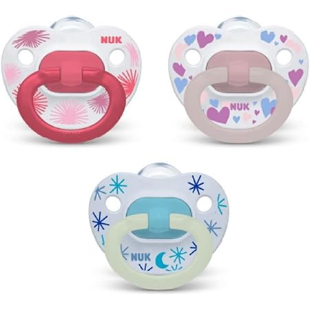 Amazon.com : NUK Orthodontic Pacifiers, Girl, Pink, 18-36 Months, (pack ...