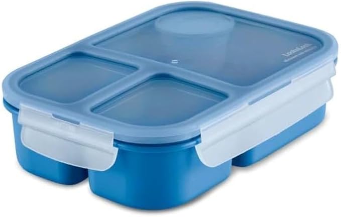 Locknlcok Lock & Lock divided lunch box 1.5L Blue HPL782B: Buy Online ...