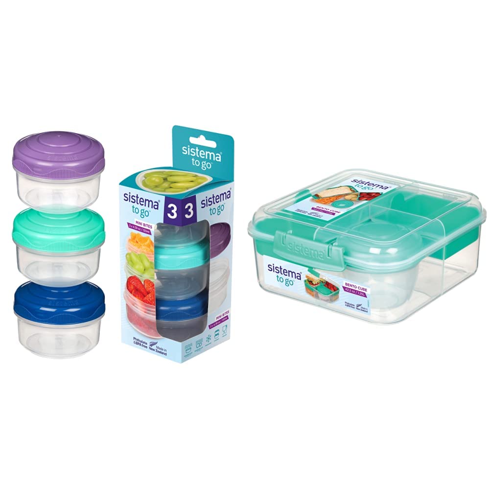 Buy SistemaBento Box to GO | Lunch Box with Yoghurt/Fruit Pot | 1.25 L ...