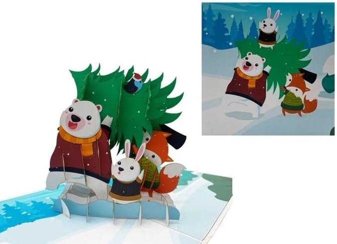 Amazon.com : ETA 3D Holiday Pop Up Christmas Card, 3D Santa Claus on ...