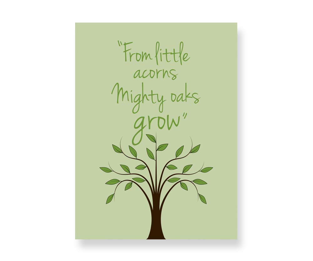 Amazon.com: 'From Little Acorns Mighty Oaks Grow' Illustrative Quote ...