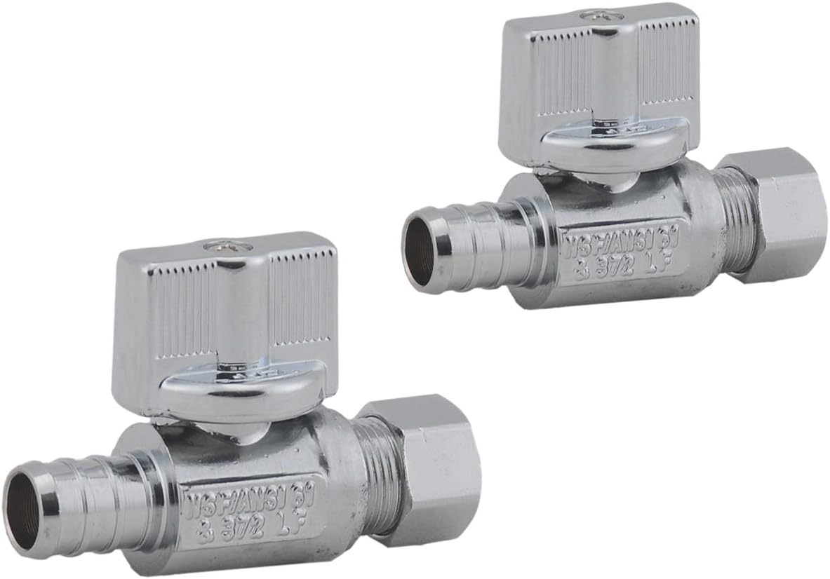 LD Valve-1/4 Turn Straight Stop Valve 3/8"OD X 3/8" OD Compression ...