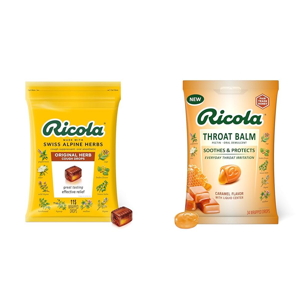 Amazon.com: Ricola Original 115 Count Cough Drops and 34 Count Caramel ...