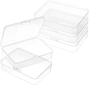 Amazon.com: Telooco 5 Pcs Small Plastic Box 4.1x3 Inch Clear Small ...