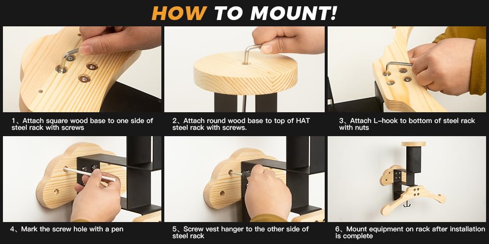 Snapklik.com : Tactical Gear Wall Mount,Wood Motorcycle Jacket Hanger ...
