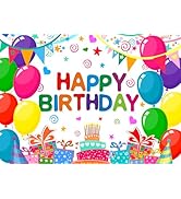 Amazon.com : Alltten 7x5FT Happy Birthday Backdrop Colorful Birthday ...