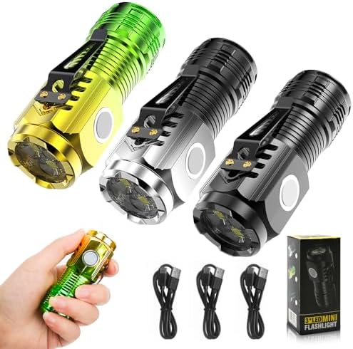 ZCOINS 2 Pack Rechargeable Mini Flashlights, Super Bright 5 Modes ...