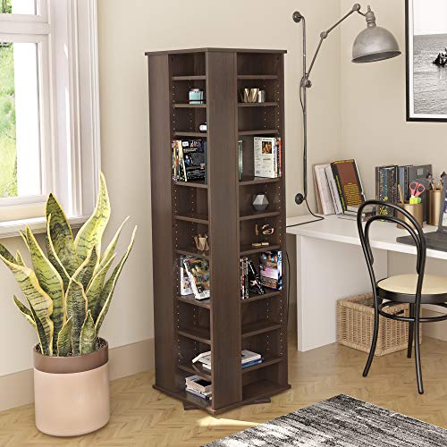 Prepac 4 Revolving Display Cabinet Media Storage, Large Four-Sided ...