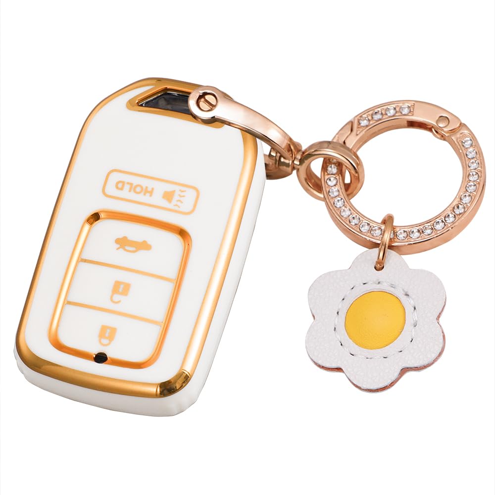 Amazon.com: Lcyam Key Fob Cover Keychain 4 Button for Honda Accord ...