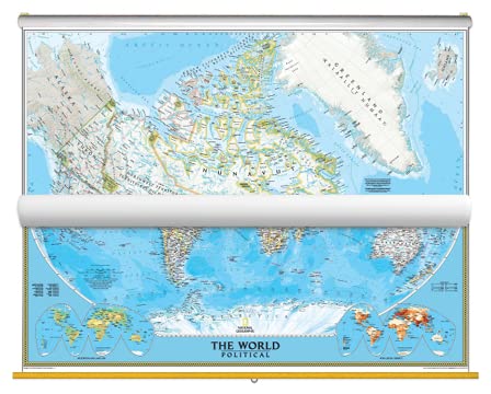 Canada and World Maps - Classroom Pull Down 2-Map Set: 0784099916939 ...