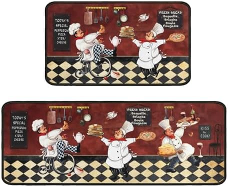 Amazon.com: farawamu Fat Chef Kitchen Rugs and Mats, Washable Non Slip ...