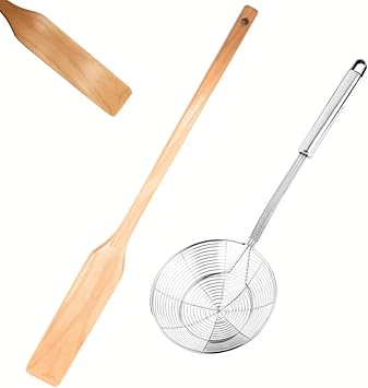 Amazon.com: Extra Long 24 Inch Wooden Spoon and 16 Inch Stainless Steel ...