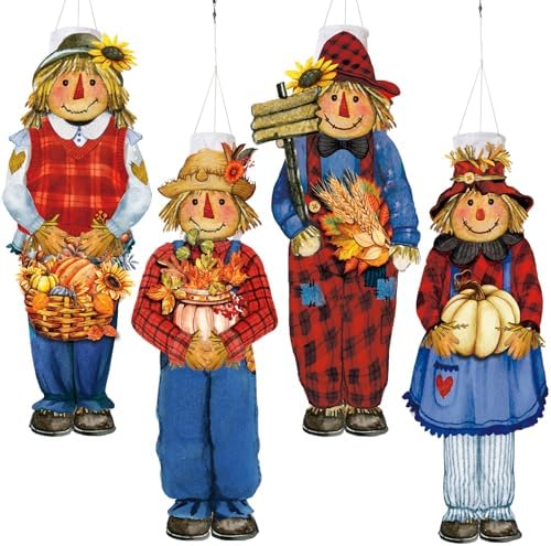 Amazon.com : Moucuny 4 Pcs Fall Windsock Thanksgiving Windsocks Flag ...