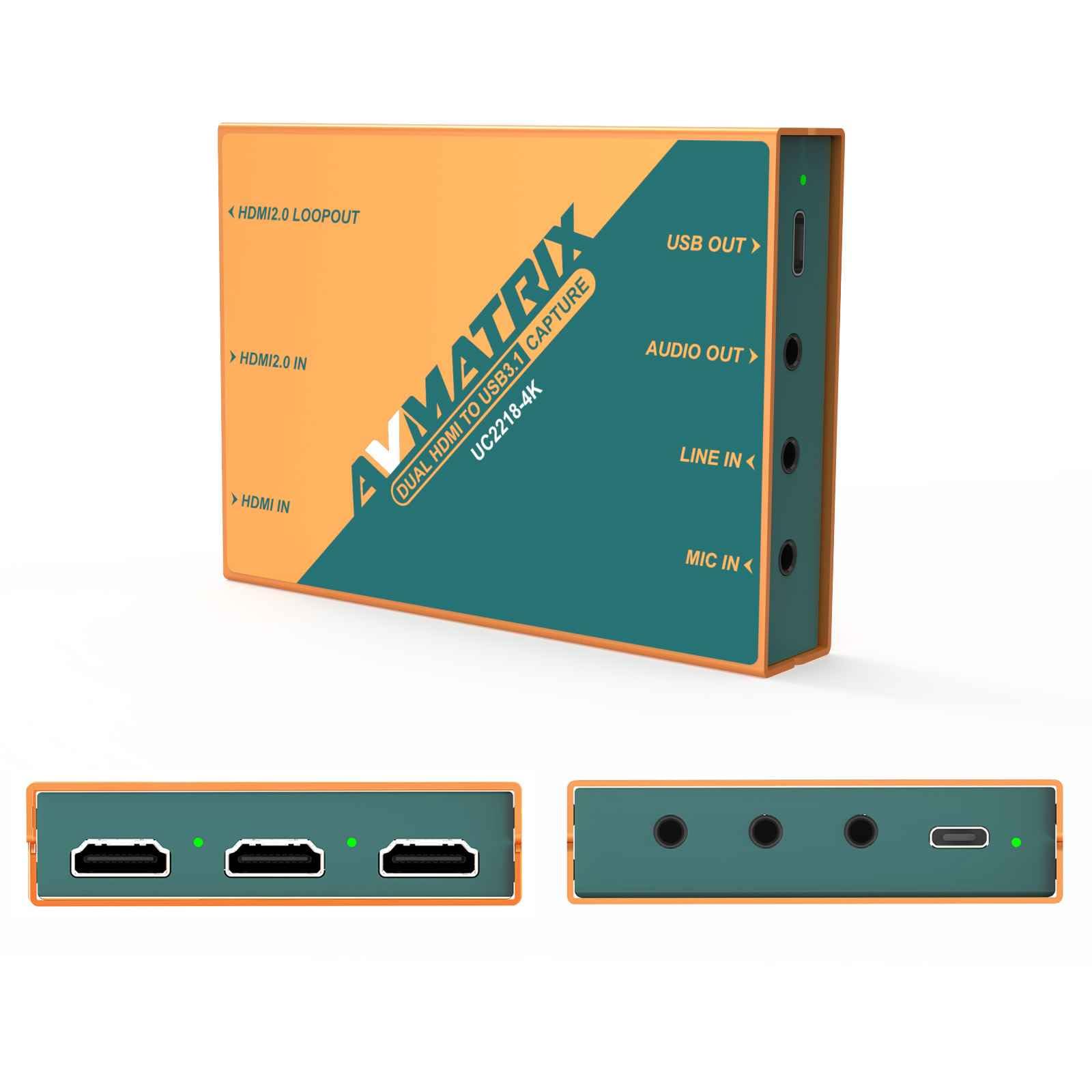 Amazon.com: AVMATRIX UC2218-4K Game Capture Card, 4K60 Pass-Through ...