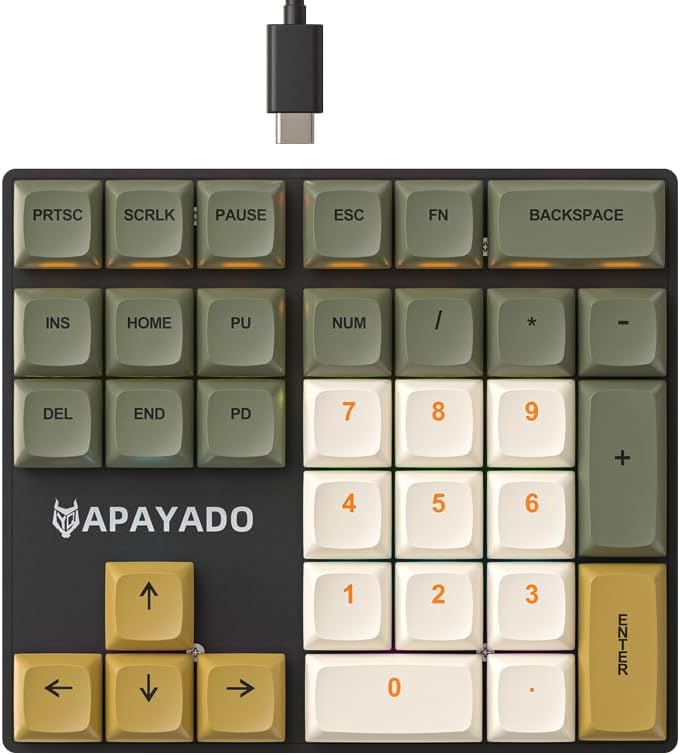 Amazon.com: Mechanical Number Pad, 33 Key Mini Hot Swappable Numpad ...