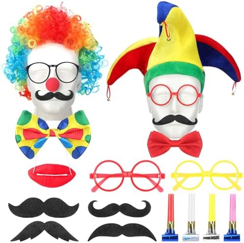 Amazon.com: PIPI 36pcs Circus Photo Booth Props with Sticker Funny ...