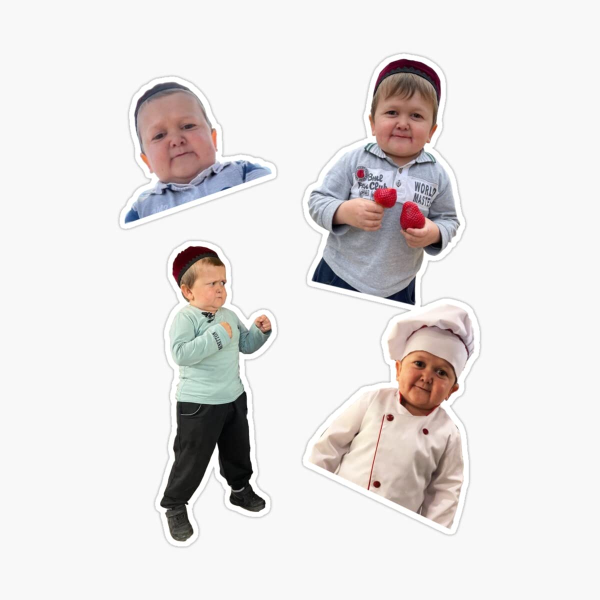 Buy (4pcs/Pack) Hasbulla Sticker, Mini Khabib Meme Sticker, Cute ...