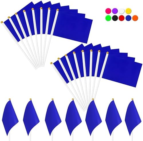 Amazon.com: KERDA 25 Pack Solid Blue Flags Small Mini Blue DIY Graffiti ...