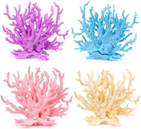 Amazon.com: Framendino, 4 Pack Artificial Aquarium Coral Decor Plastic ...