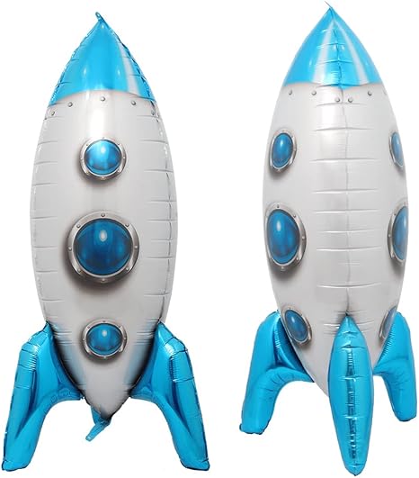 Amazon.com: RUIANSI 4D Rocket Helium Balloon Outer Space Foil Balloons ...