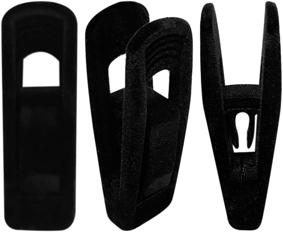 Homgaty 24 Pcs Velvet Hangers Clips, Black Hanger Clips, Removable ...