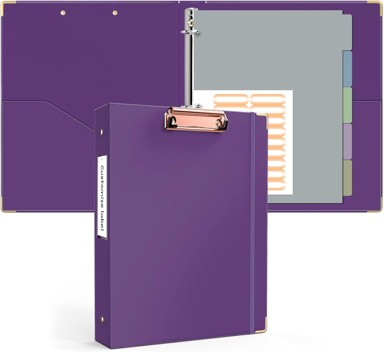 Amazon.com : Ospelelf 3 Ring Binder, 1 Inch, Cute Letter Size (11" x 8. ...