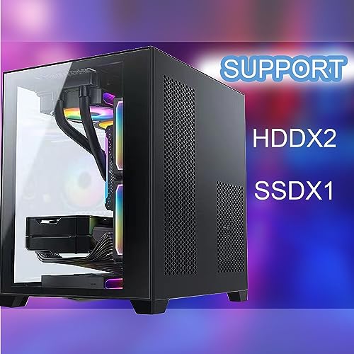 Snapklik.com : Black USB30 Tempered Glass Micro ATX Gaming Computer ...