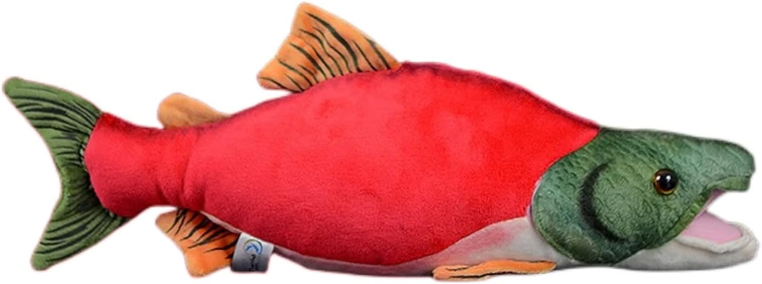 Sockeye Salmon Plush Toy, Realistic Red Salmon Stuffed Animal， Sea ...