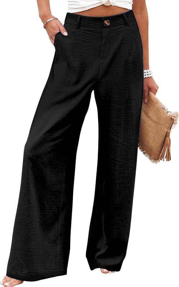 Women's Wide Leg Trousers High Waisted Dressy Loose Business Work ...