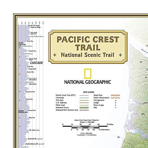 Snapklik.com : National Geographic Pacific Crest Trail Wall Map In Gift Box