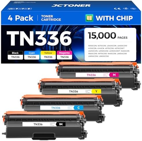 Amazon.com: TN336 Toner Cartridge Set 4-Pack Replacement Compatible for ...
