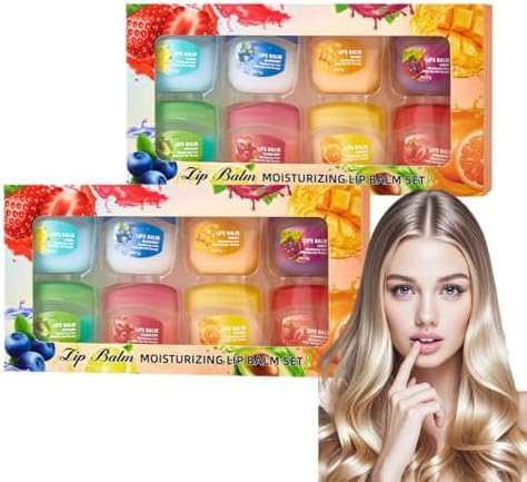 16PCS Lip Balm Set, Mini Lip Balm Multipack with 8 Fruity Flavours ...