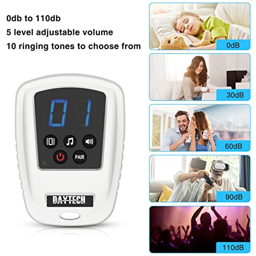 DAYTECH Rechargeable Caregiver Pager, Smart Call Bell Button for ...