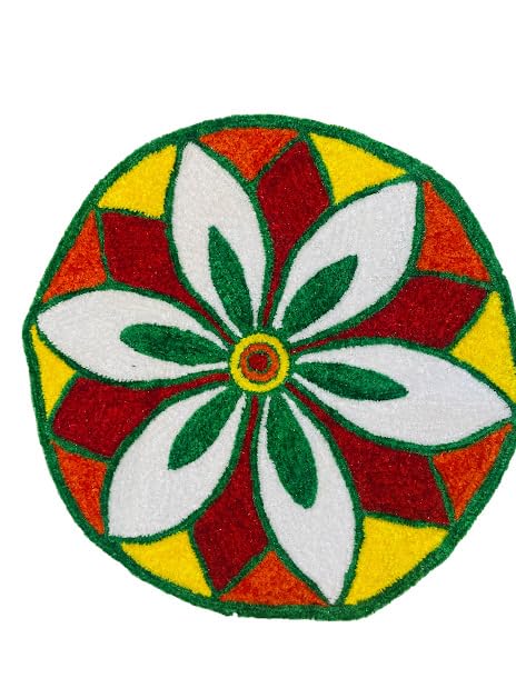 Buy 3 ft Ready to use Flower Rangoli Mat Handmade I Rangoli mat for ...
