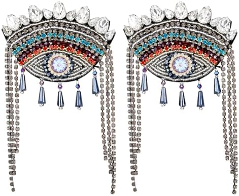 Amazon.com: SUPERFINDINGS 2Pcs Evil Eye Shoulder Epaulet with Tassel ...