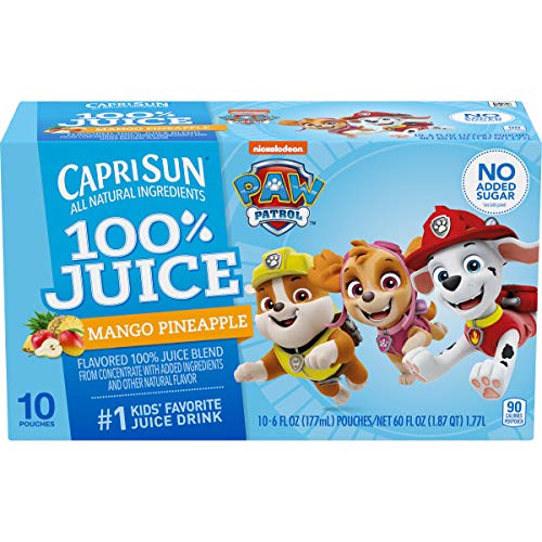 Amazon.com : Capri Sun Paw Patrol 100% Juice Mango Pineapple, (10 ct. 6 ...