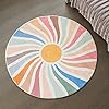 Amazon.com: Topotdor Sun Rainbow Round Rug,Colorful Boho Kids Rug Ultra ...